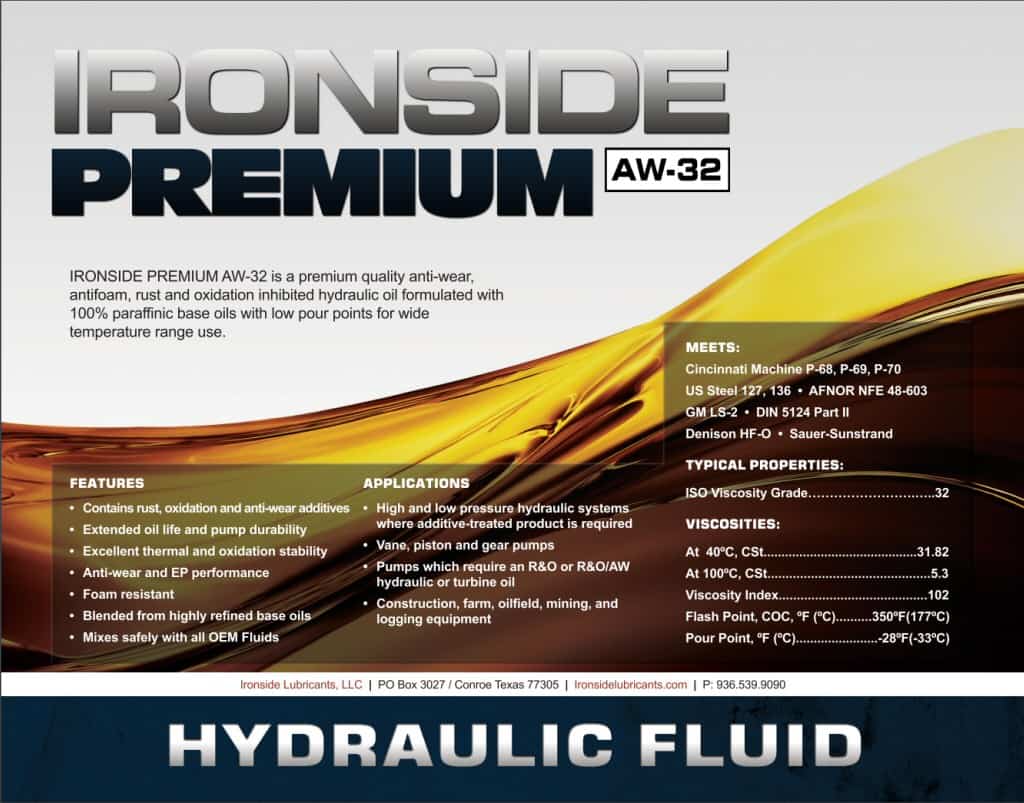 Industrial Products Hydraulic Fluids – Ironside Lubricants