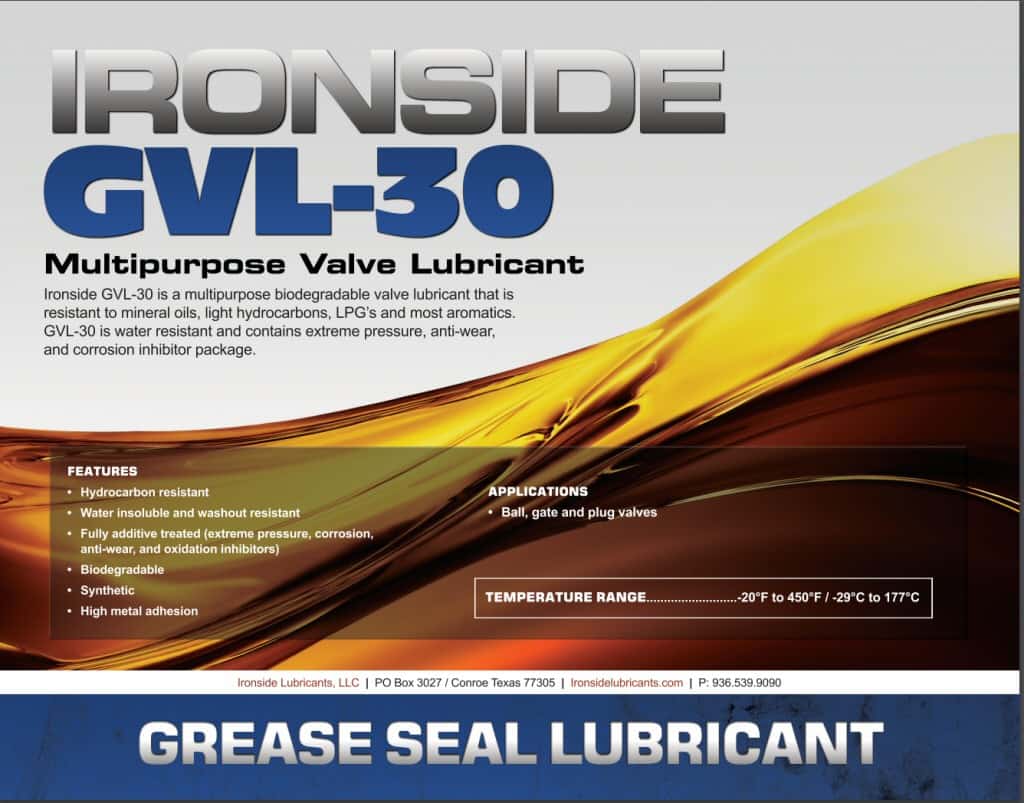 Lubricants & Sealants for Plug, Gate & Ball Valves – Ironside Lubricants